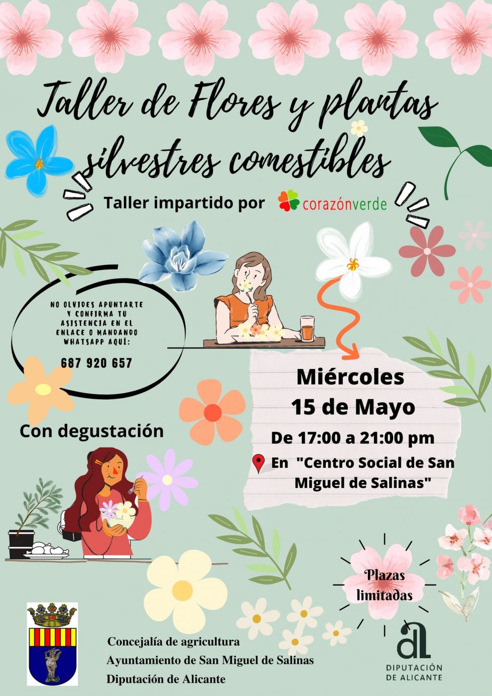 TALLER DE FLORES Y PLANTAS SILVESTRES COMESTIBLES. | Ayuntamiento de San Miguel de Salinas